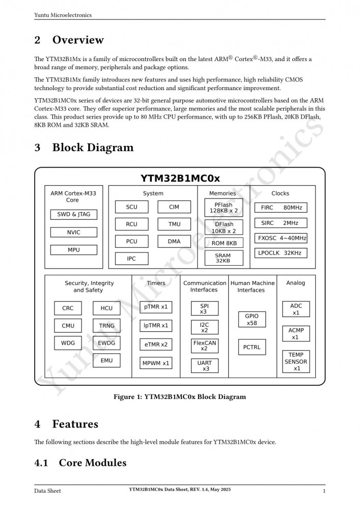 YTM32B1MC0x datasheet page 5