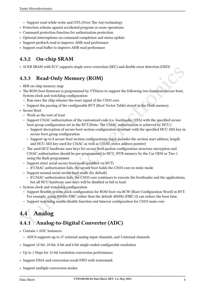 YTM32B1MC0x datasheet page 8