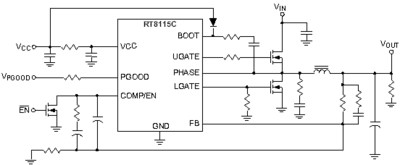 RT8115C - 12V Green Voltage Mode High Efficiency Synchronous Buck PWM Controller for sale