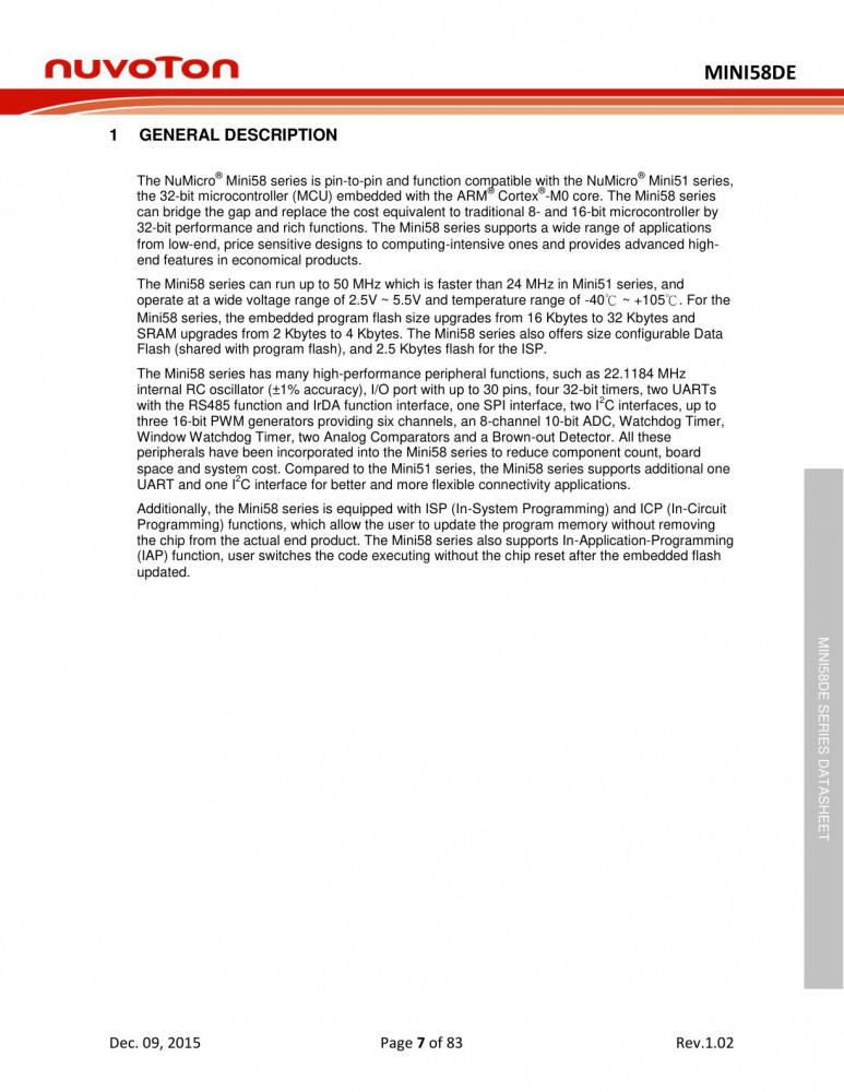 MINI58ZDE datasheet page 7