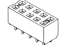 Milli-Grid Vertical Receptacle, 2.00mm Pitch, Dual Row, Through Hole, 0.38µm Gold (Au) Plating, 8 Circuits, Lead-Free