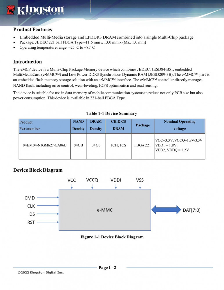 Kingston 04EM04-N3GM627-GA06U datasheet page 4