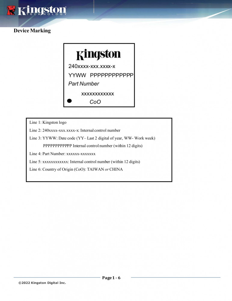 Kingston 04EM04-N3GM627-GA06U datasheet page 8