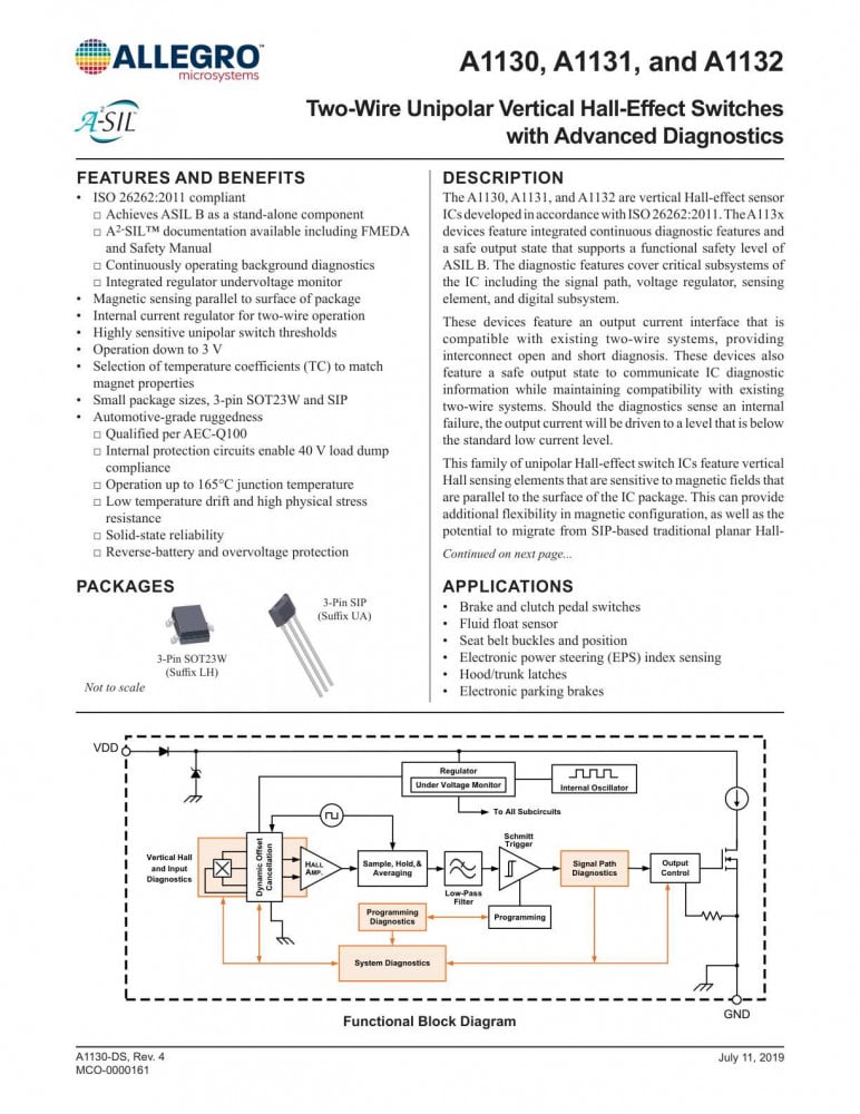 A1131ELHLX-T datasheet page 1
