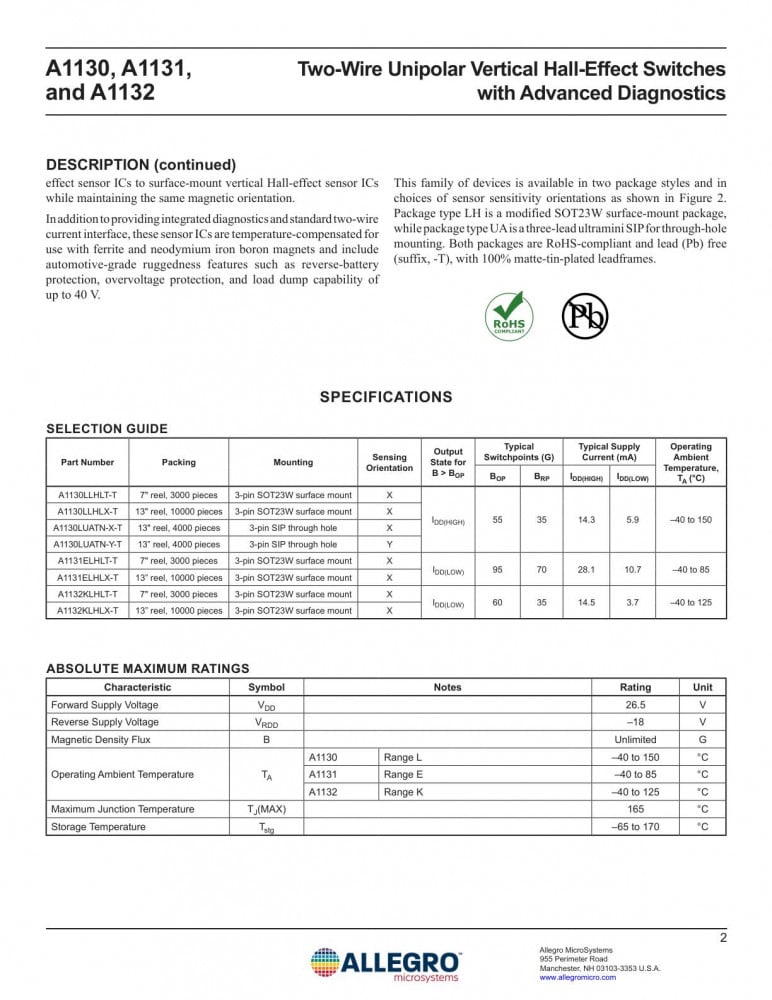 A1131ELHLX-T datasheet page 2