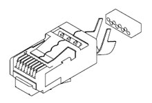 Modular Plug, Category 6, Long Body, Shielded, 8/8, without Strain Relief for sale