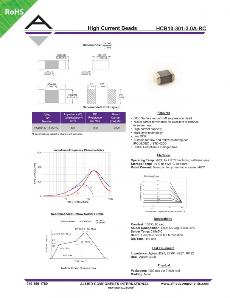 HCB10-301-3.0A-RC manufacturer datasheet page preview