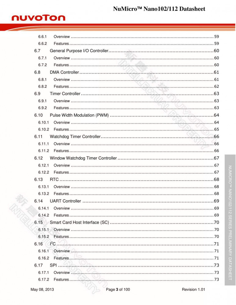 NANO102ZC2AN datasheet page 3