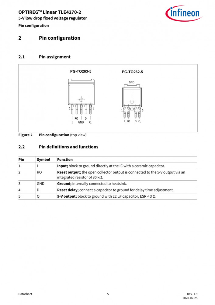 TLE4270-2 datasheet page 5