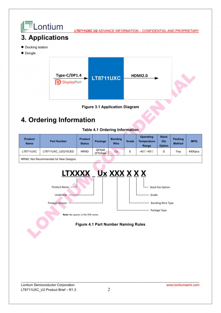 LT8711UXC technical document page 2