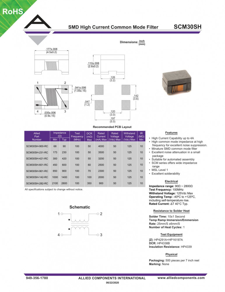SCM30SH series technical document, page 1