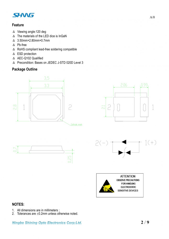 SN-NE2835PACAG-Z datasheet page 2