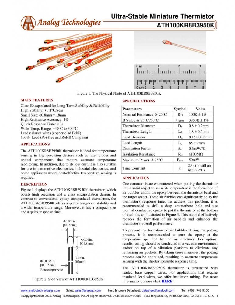 ATH100KR8B3950K technical document page 1