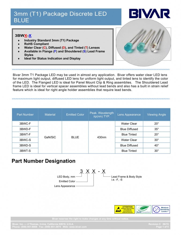 BIVAR 3BWD datasheet page 1