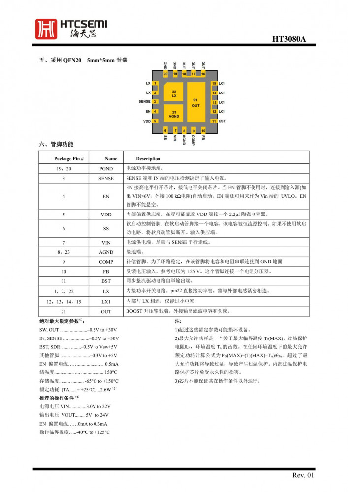 HT3080ARQZ datasheet page 2