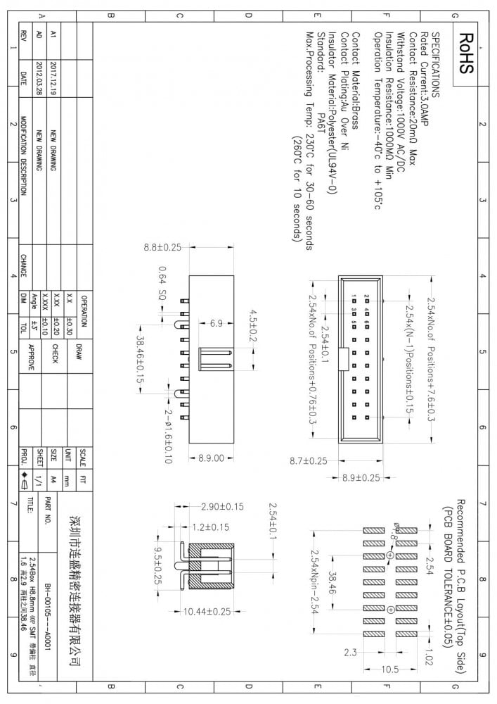 BH-00105 technical drawing preview