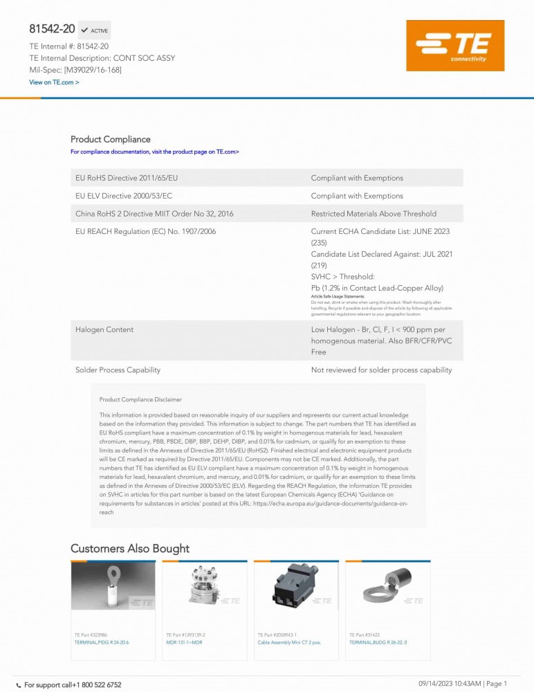 M39029/16-168 technical document page 1