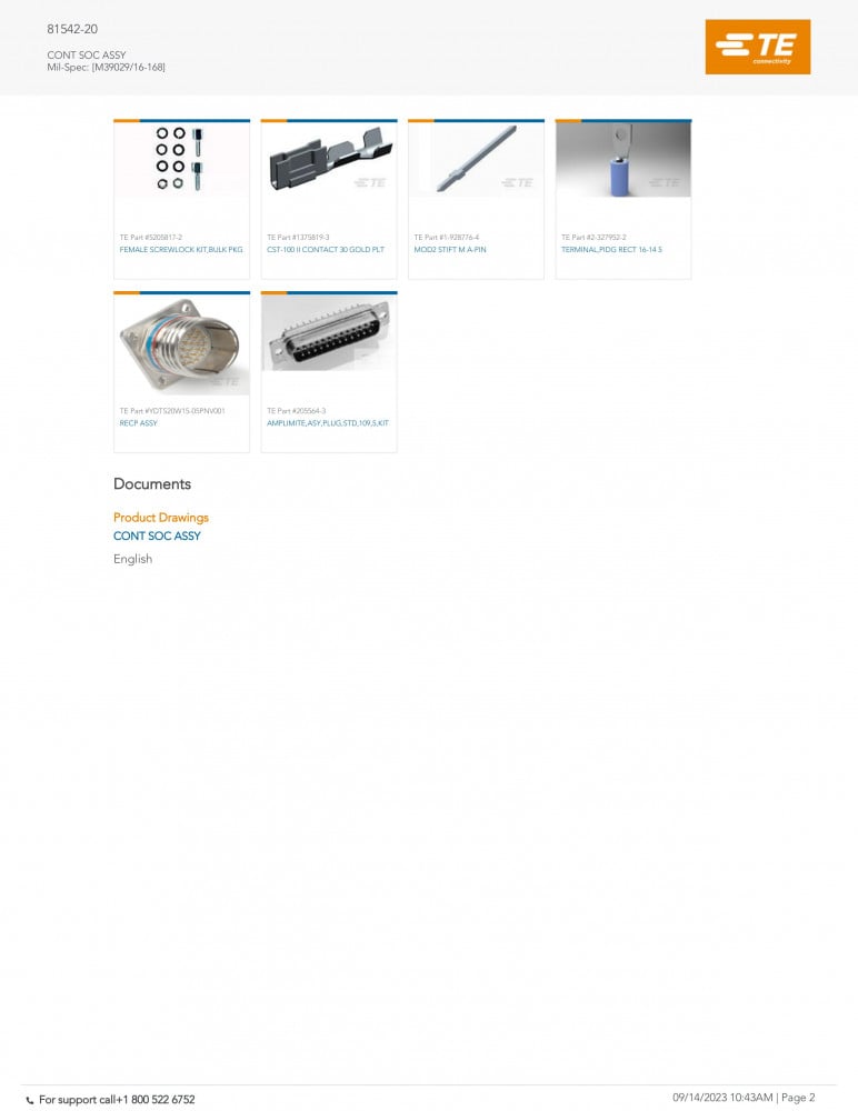 M39029/16-168 technical document page 2