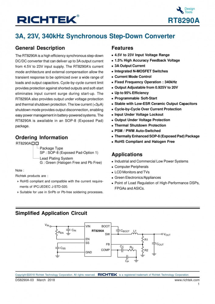 RT8290A datasheet page 1