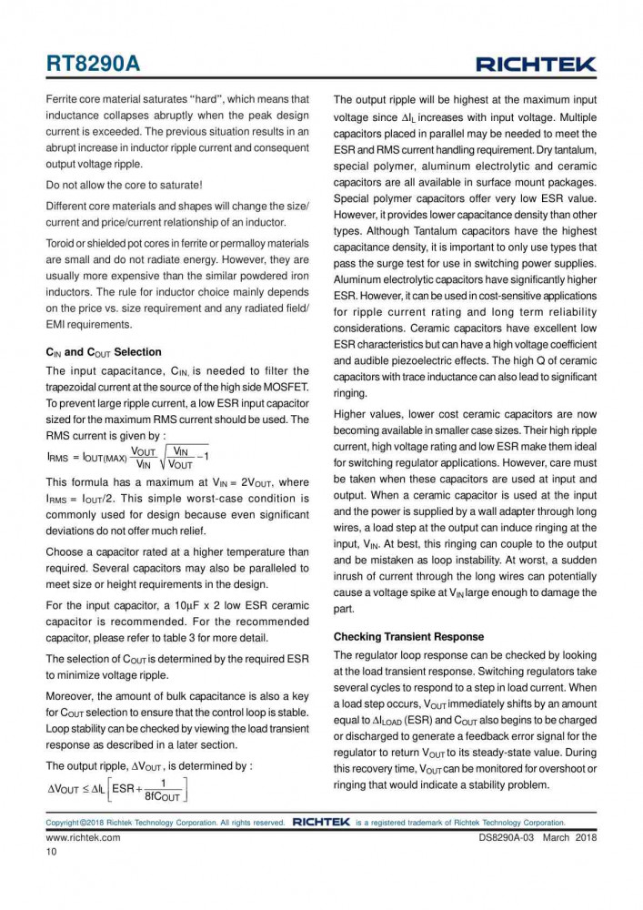 RT8290A datasheet page 10