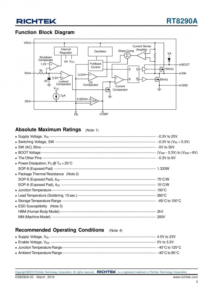 RT8290A datasheet page 3