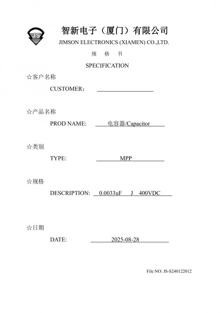 MPP332J400D01 specification page 1