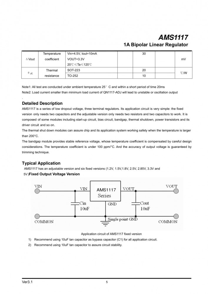 AMS1117 datasheet page 6