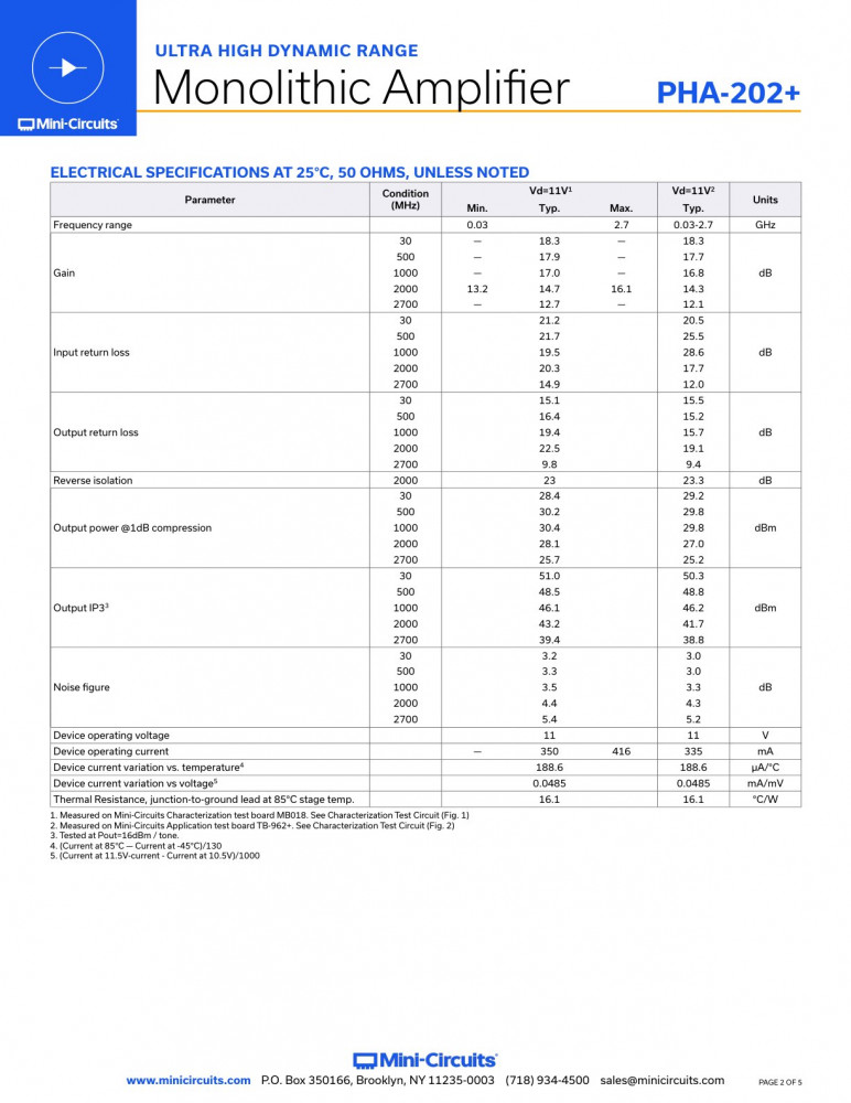 PHA-202+ datasheet page 2