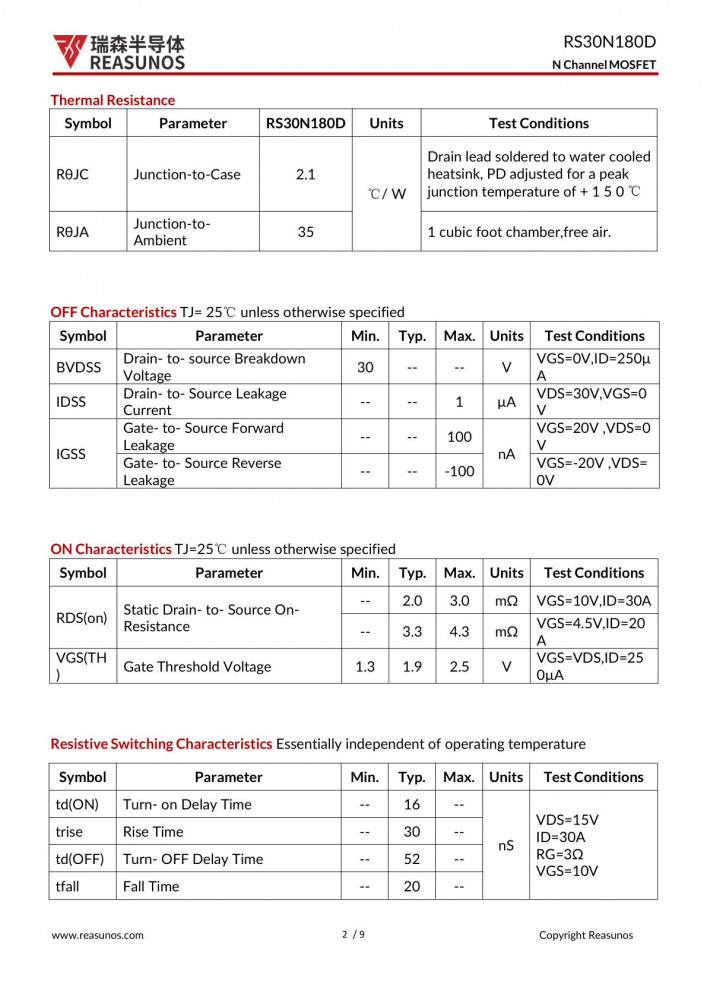 RS30N180D datasheet page 2