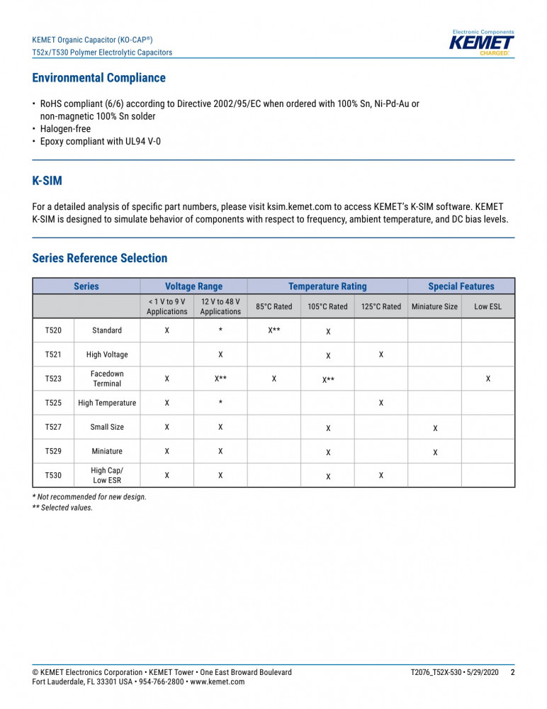 KEMET KO-CAP datasheet page 2