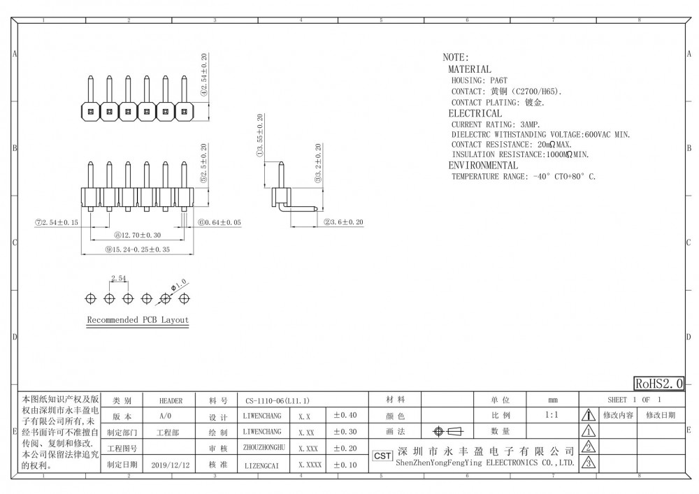 CST CS-1110-06(L11.1)PA6T technical drawing