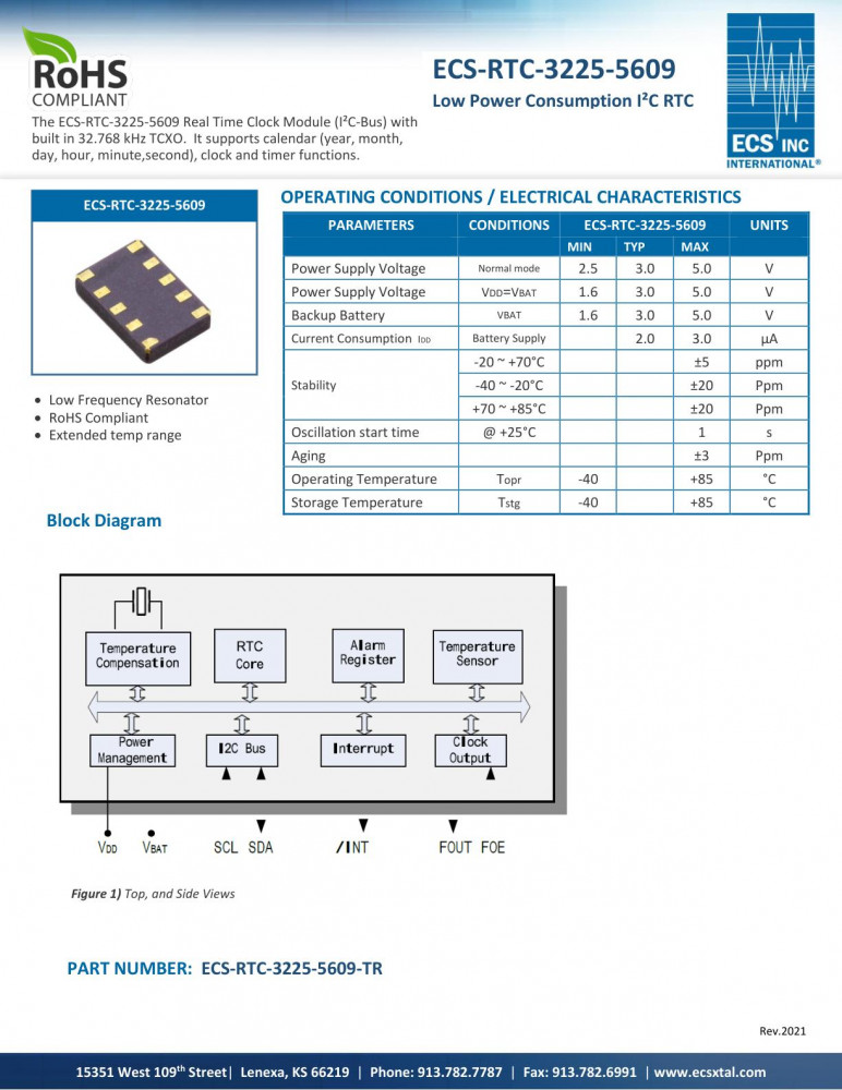ECS-RTC-3225-5609 technical document page 1