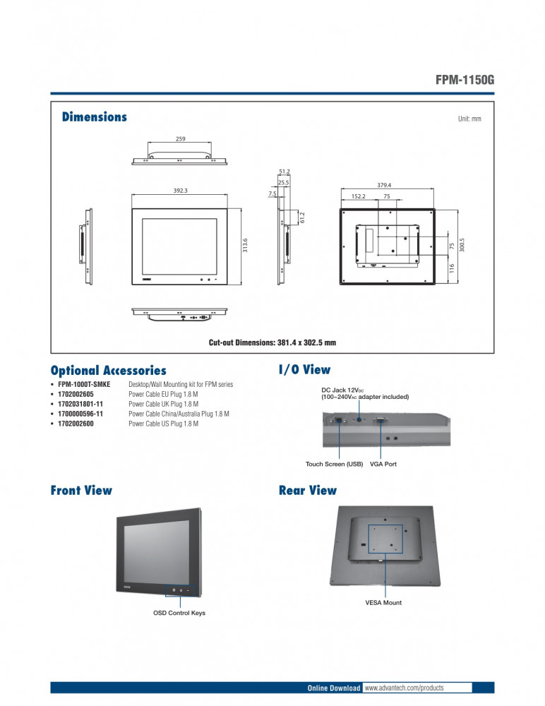 FPM-1150G product document, page 2