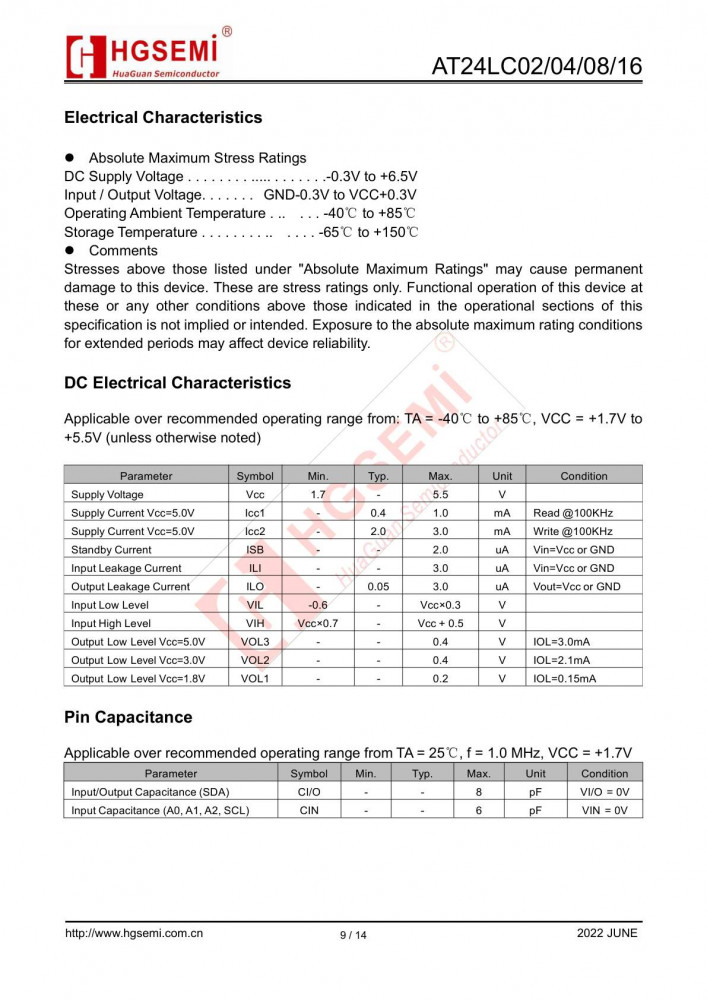 AT24LC02M/TR datasheet page 9