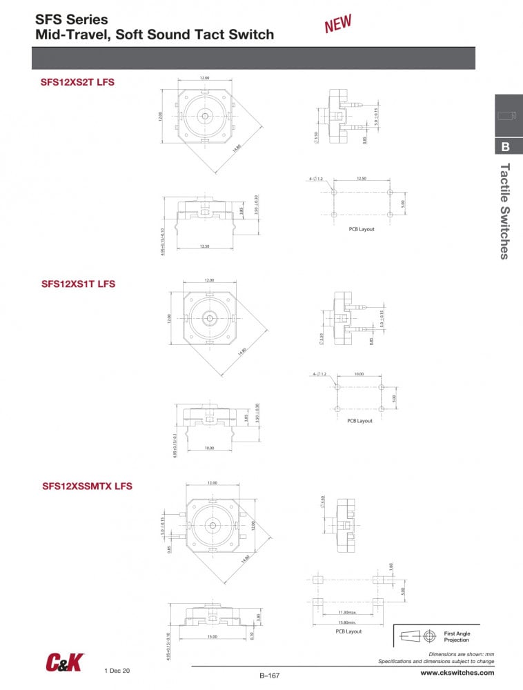 C&K SFS12WSSMTR LFS technical document page 2