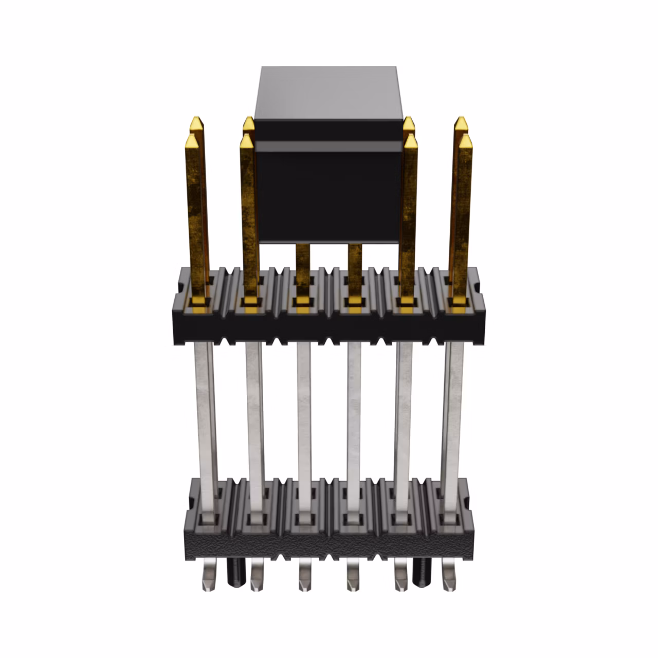 2.00mm Pitch Milli-Grid Header, Vertical, Surface Mount, Dual Row Dual Body, 12 Circuits, 0.38µm Gold (Au) Plating, 12.70mm Stacking Height, with Pegs and Cap, Tube, Lead-Free for sale