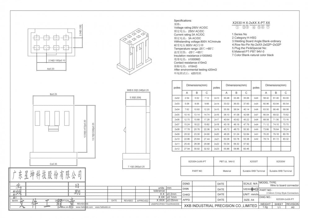X2530H-2x10-PT product document page 1