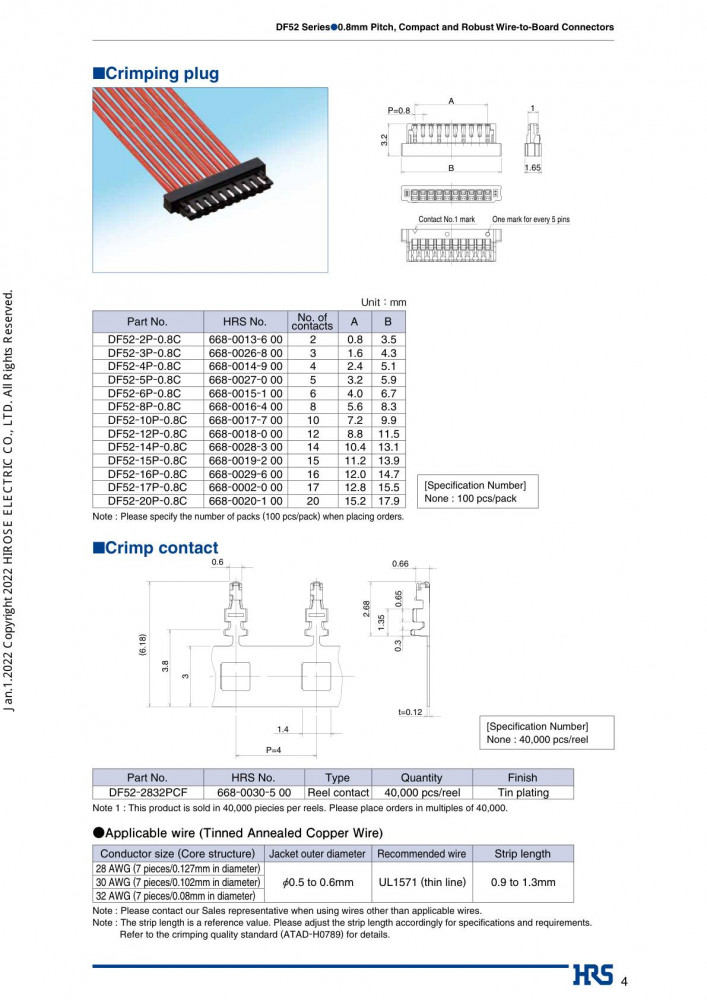HRS DF52 Series document page 4
