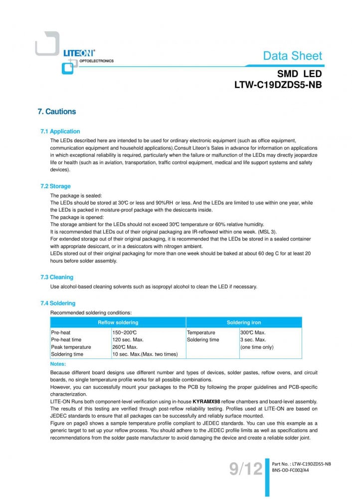 LTW-C19DZDS5-NB datasheet page 10