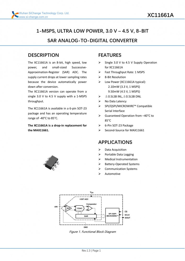 XC11661A datasheet page 1
