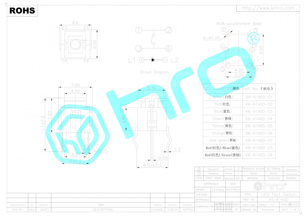 K6-6140D technical document page 1