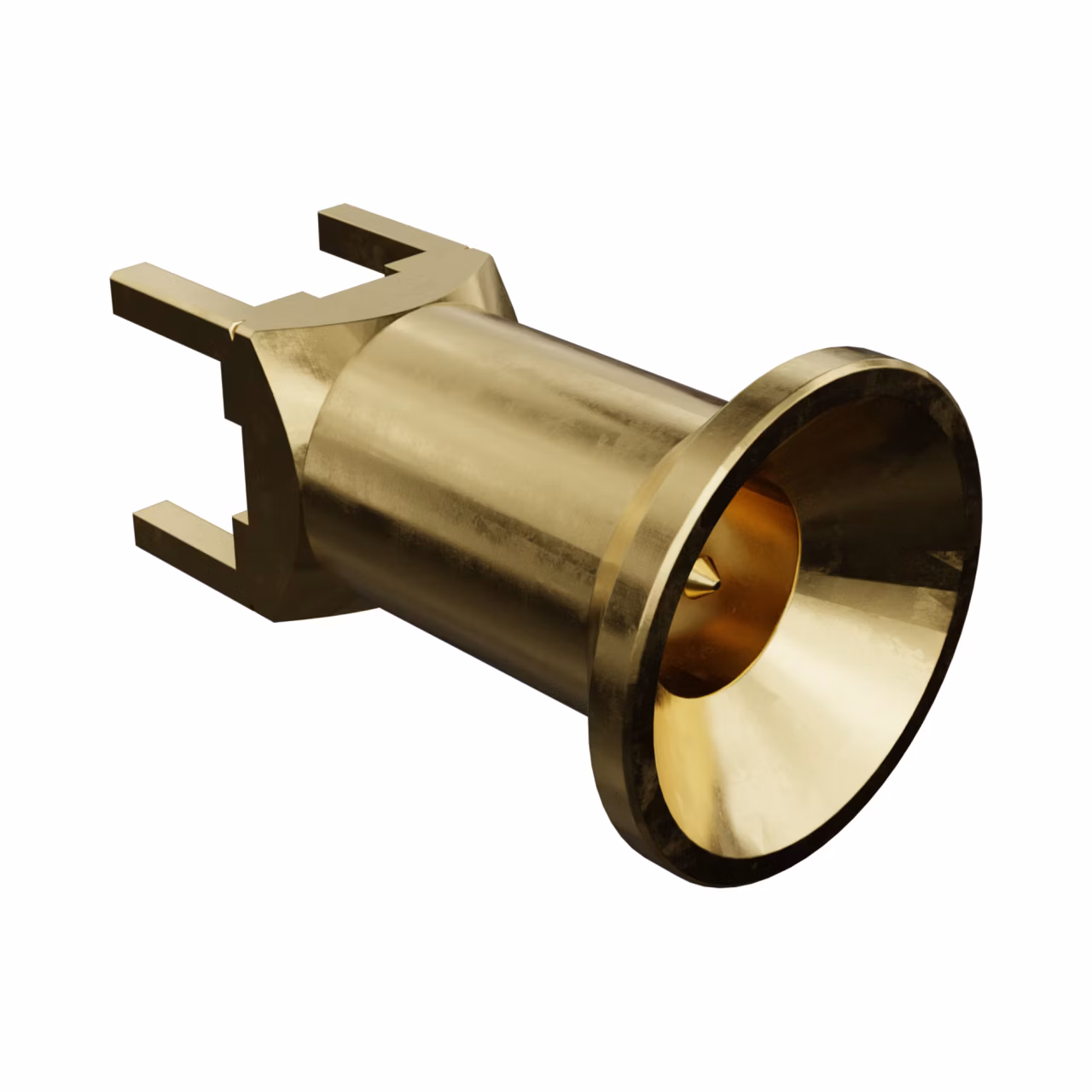 SMP-MAX Plug, Straight, Smooth Bore, Catchers Mitt, PCB, Through Hole, Brass Body, Gold (Au) Plated, Tray, 50 Ohms for sale