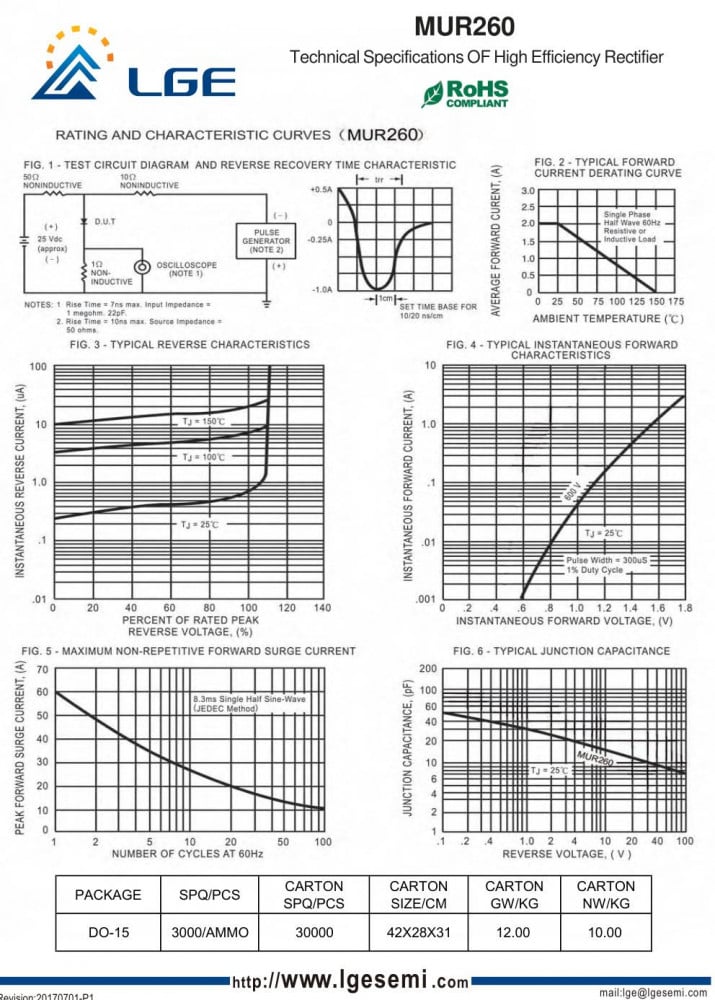 LGE MUR260 datasheet page 2