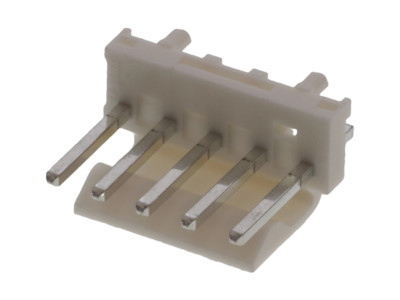 KK 396 Header, Right-Angle, without Peg, 5 Circuits, Tin (Sn) Plating
