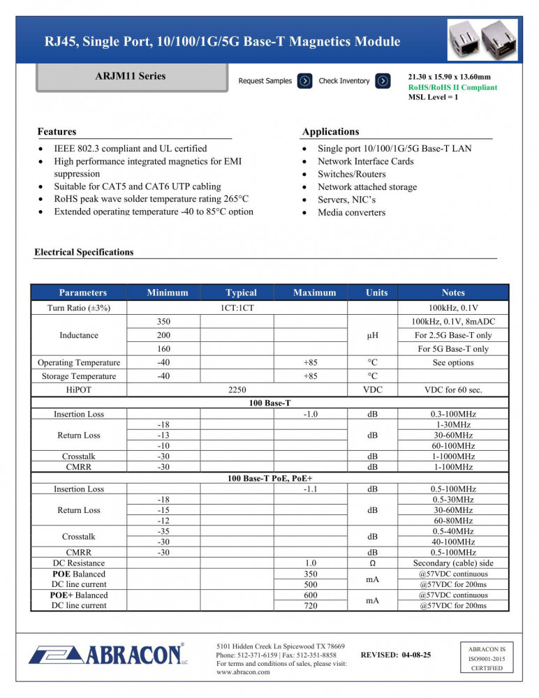 ARJM11 series documentation page 1