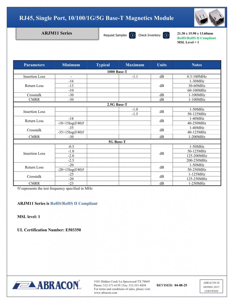 ARJM11 series documentation page 2