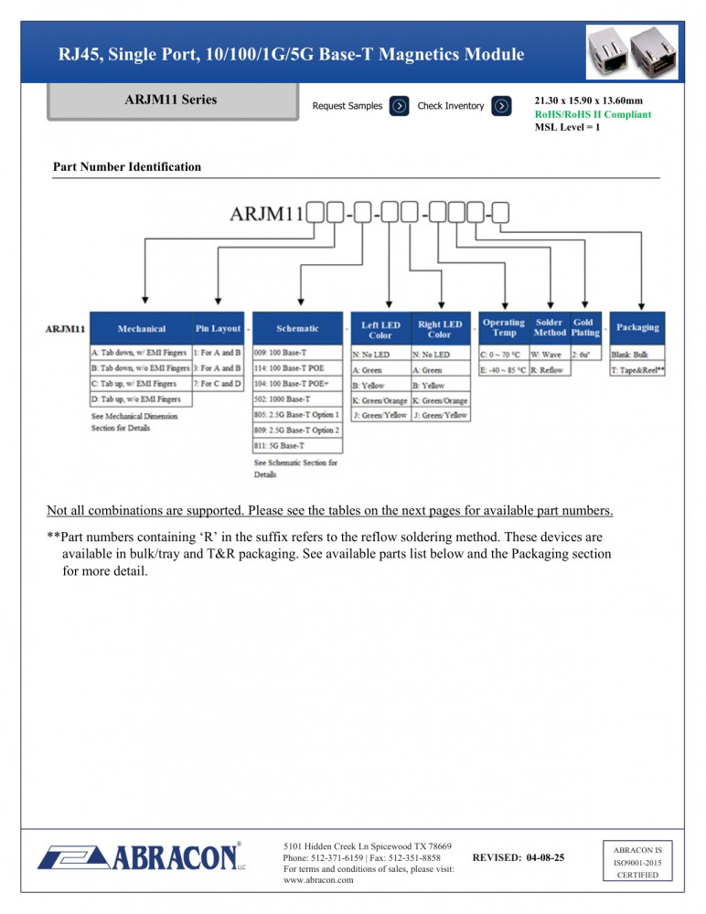 ARJM11 series documentation page 3