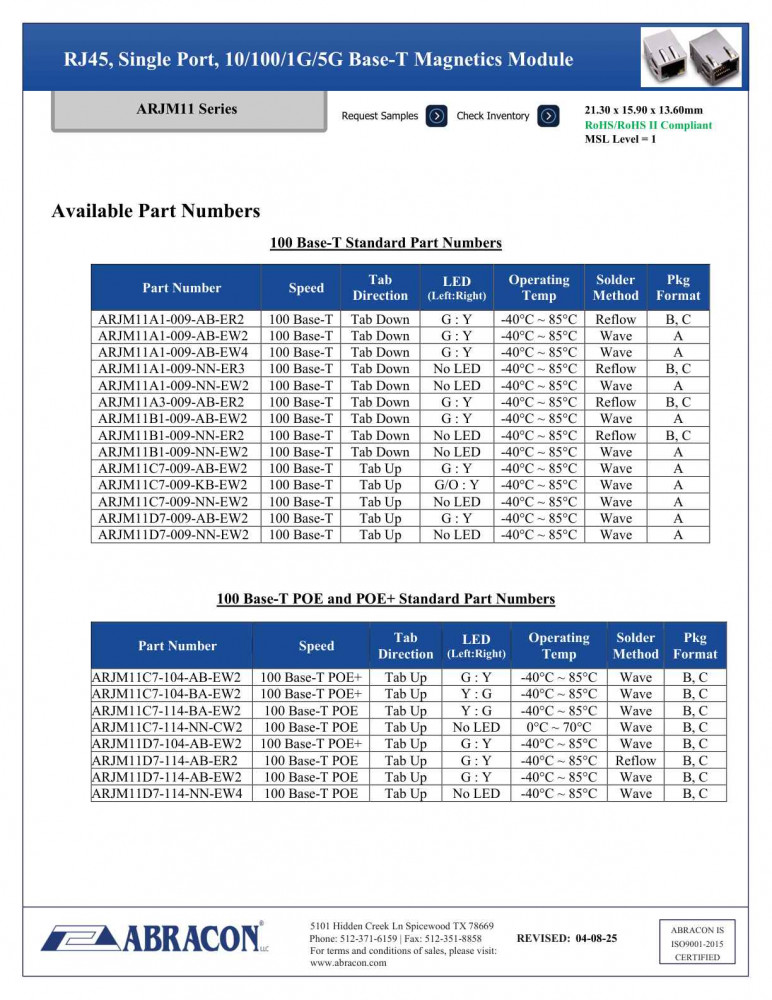 ARJM11 series documentation page 4