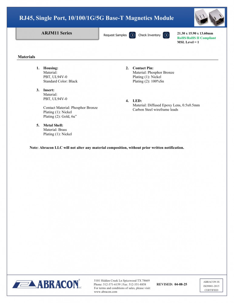 ARJM11 series documentation page 6