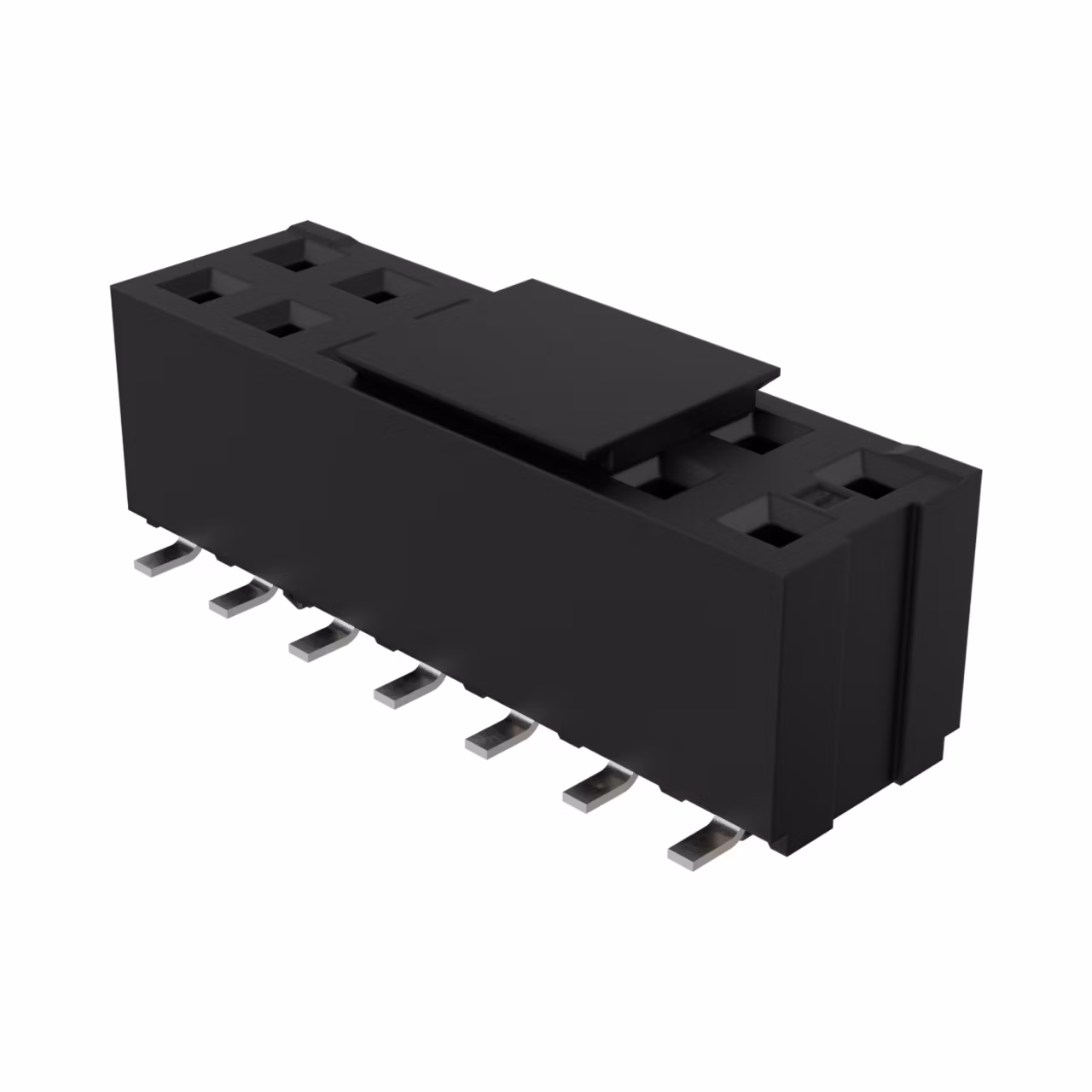 Milli-Grid Vertical Receptacle, 2.00mm Pitch, Dual Row, Surface Mount, Top/Bottom Entry, with Press-fit Plastic Pegs, with Cap, Tube, 0.38µm Gold (Au) Plating, 14 Circuits, Lead-Free for sale